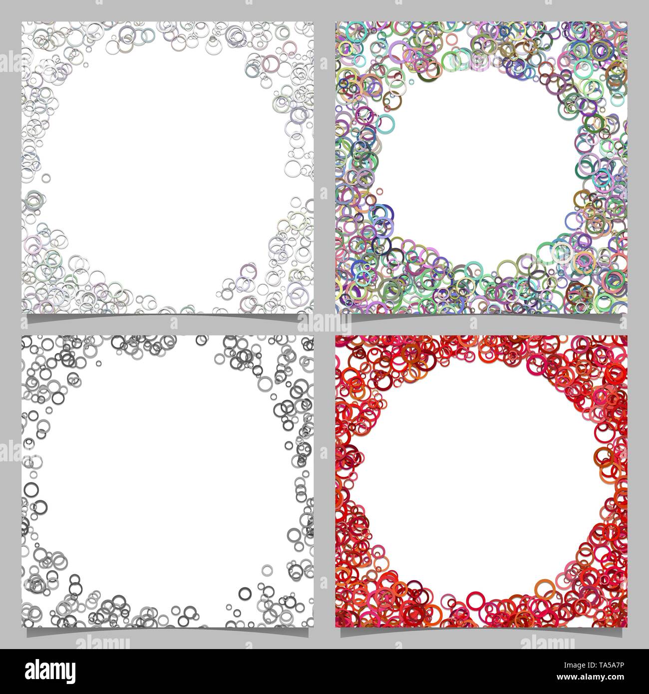 Abstract round border background set with circles Stock Vector Image ...