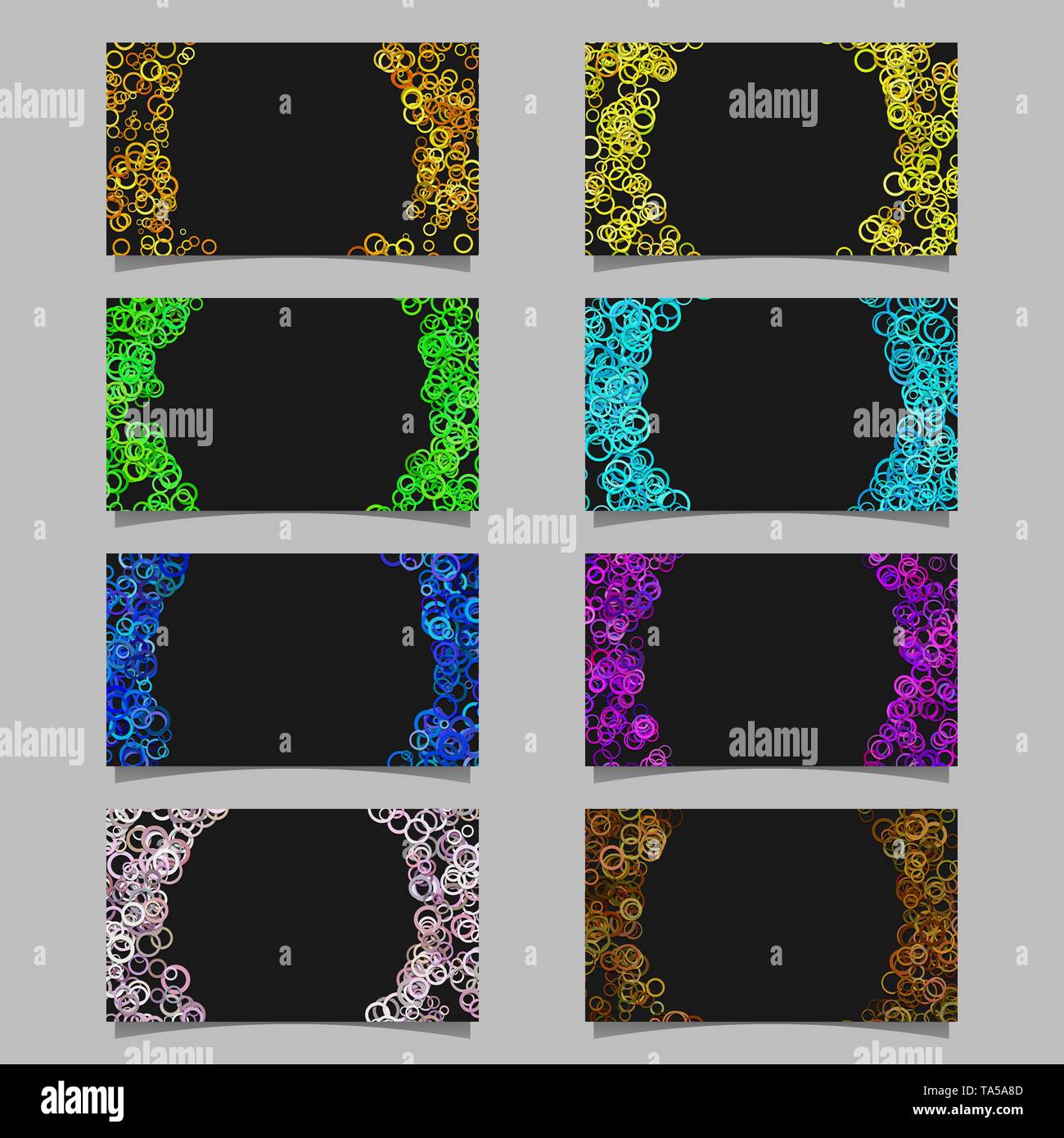 Abstract card background template set with colroed circles Stock Vector ...
