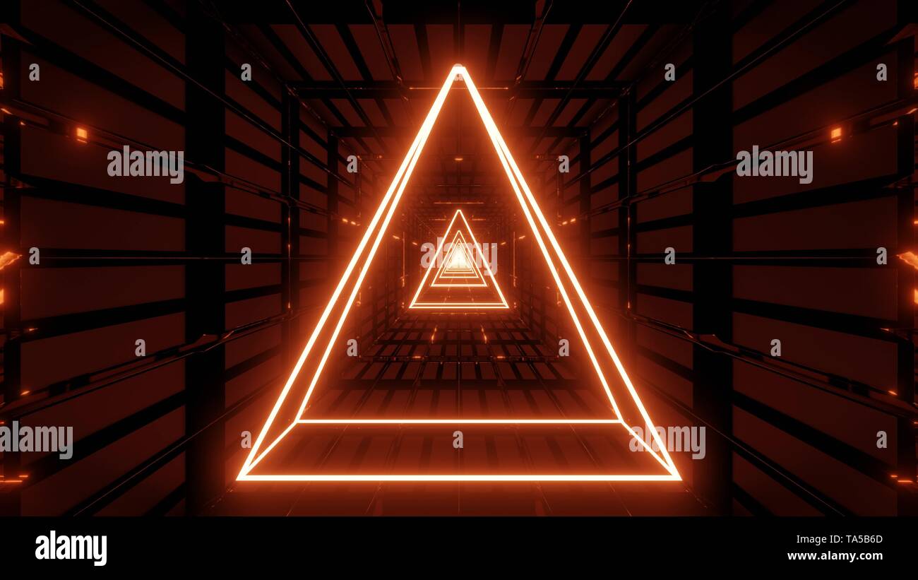 red wireframe with dark tunnel background and a dark atmosphere Stock ...