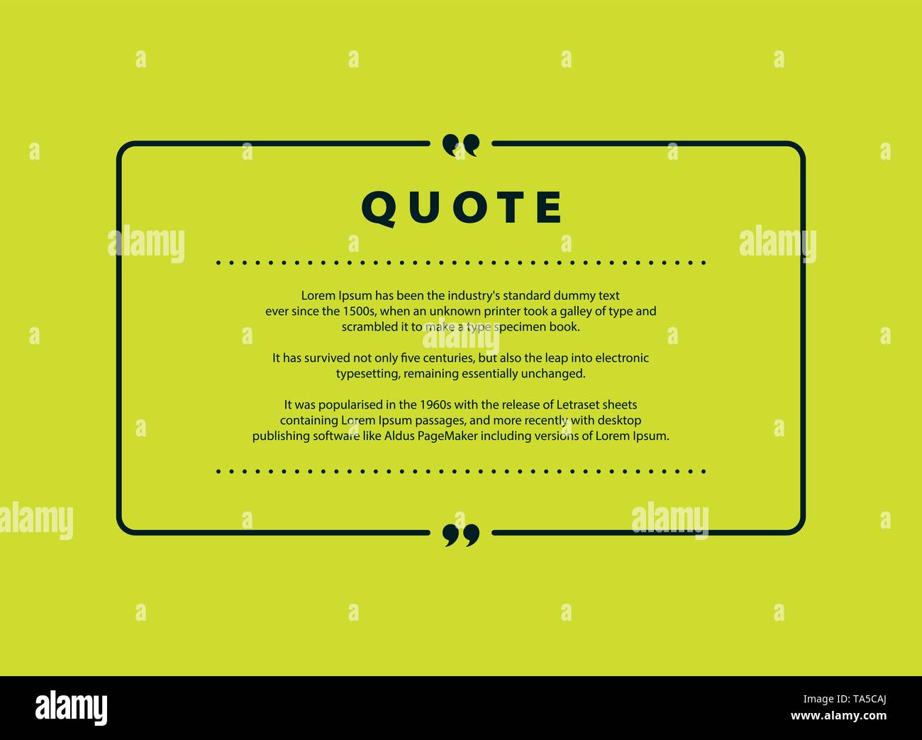 Abstract green quote vector design for speech text copy template design ...