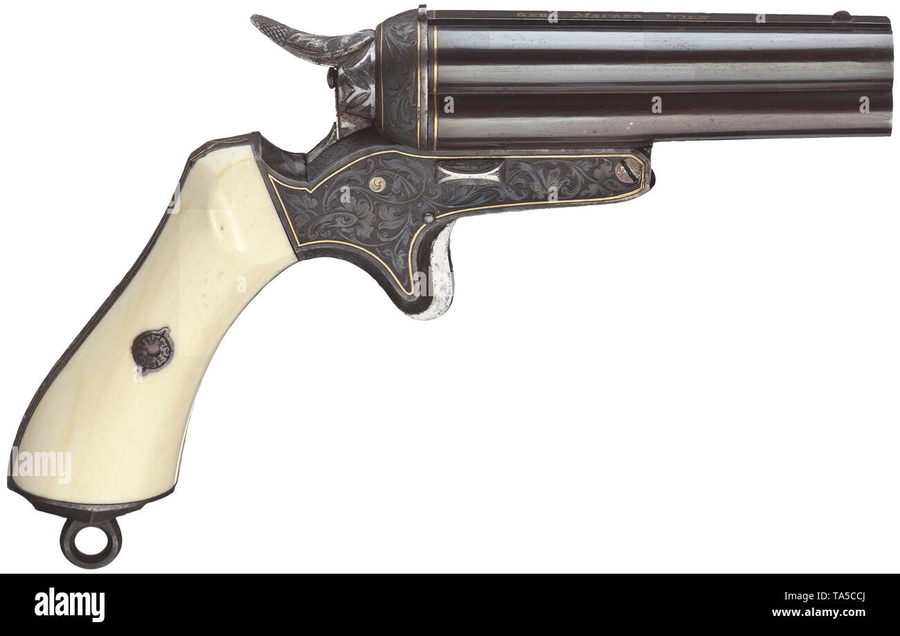 A Sharps pepperbox, Gebrüder Maurer of Vienna, circa 1870 Without ...