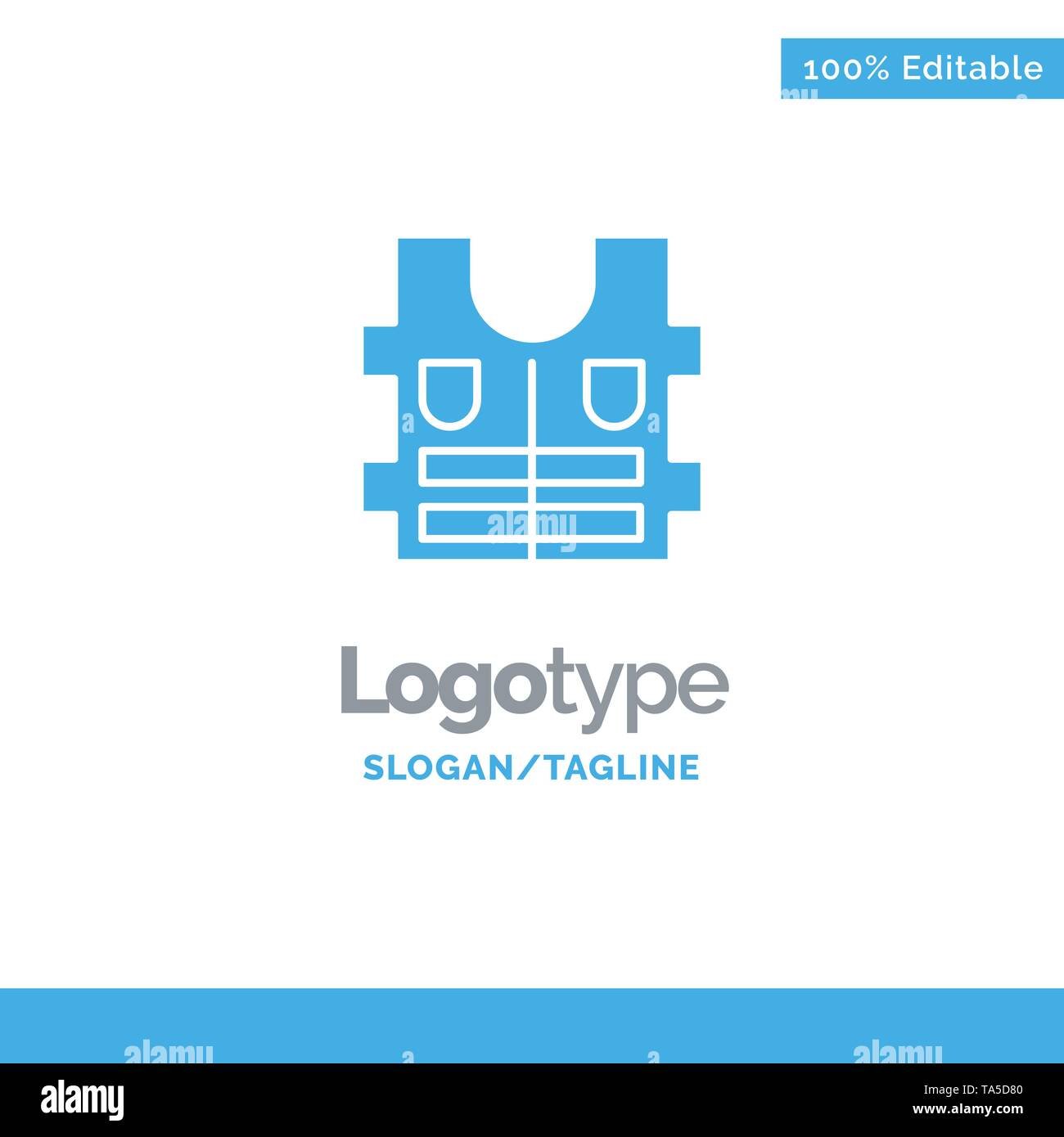 Vector illustration safety vest blue Stock Vector Images - Alamy