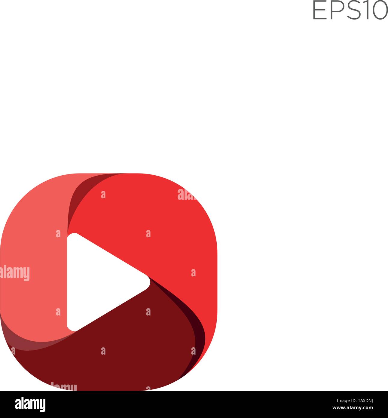 red play button for video or music logo template vector illustration ...