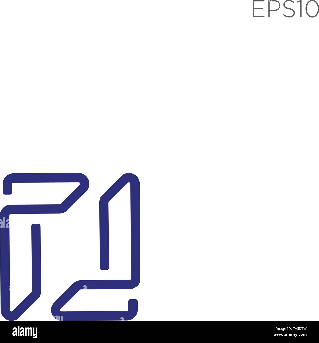 monogram initial ll, l logo template black color vector illustration ...