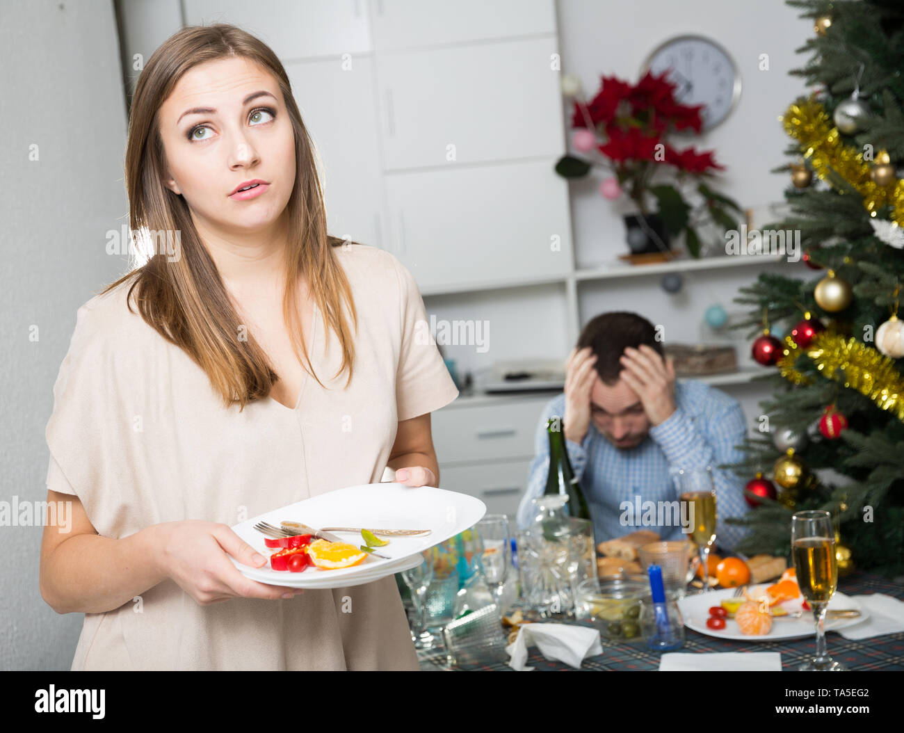 Unhappy christmas dinner hi-res stock photography and images - Alamy