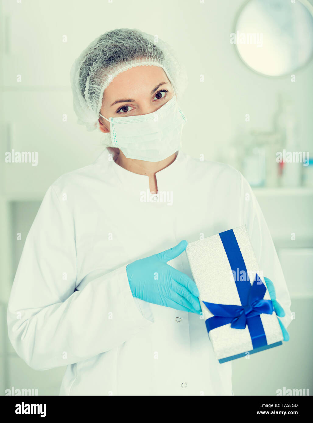 Young female Finnish nurse ready to receive patients in hospital Stock ...
