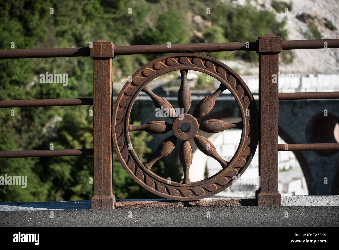 Ponti di Vara. in the middle of Carrara marble basins. The wheel is the ...
