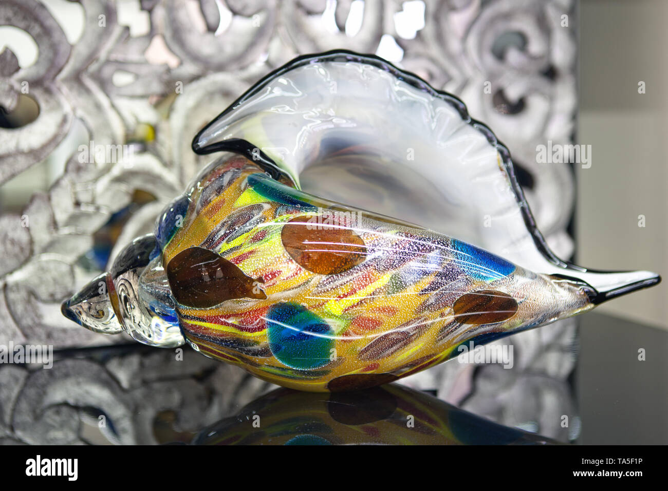colorful glass shell decor element Stock Photo - Alamy