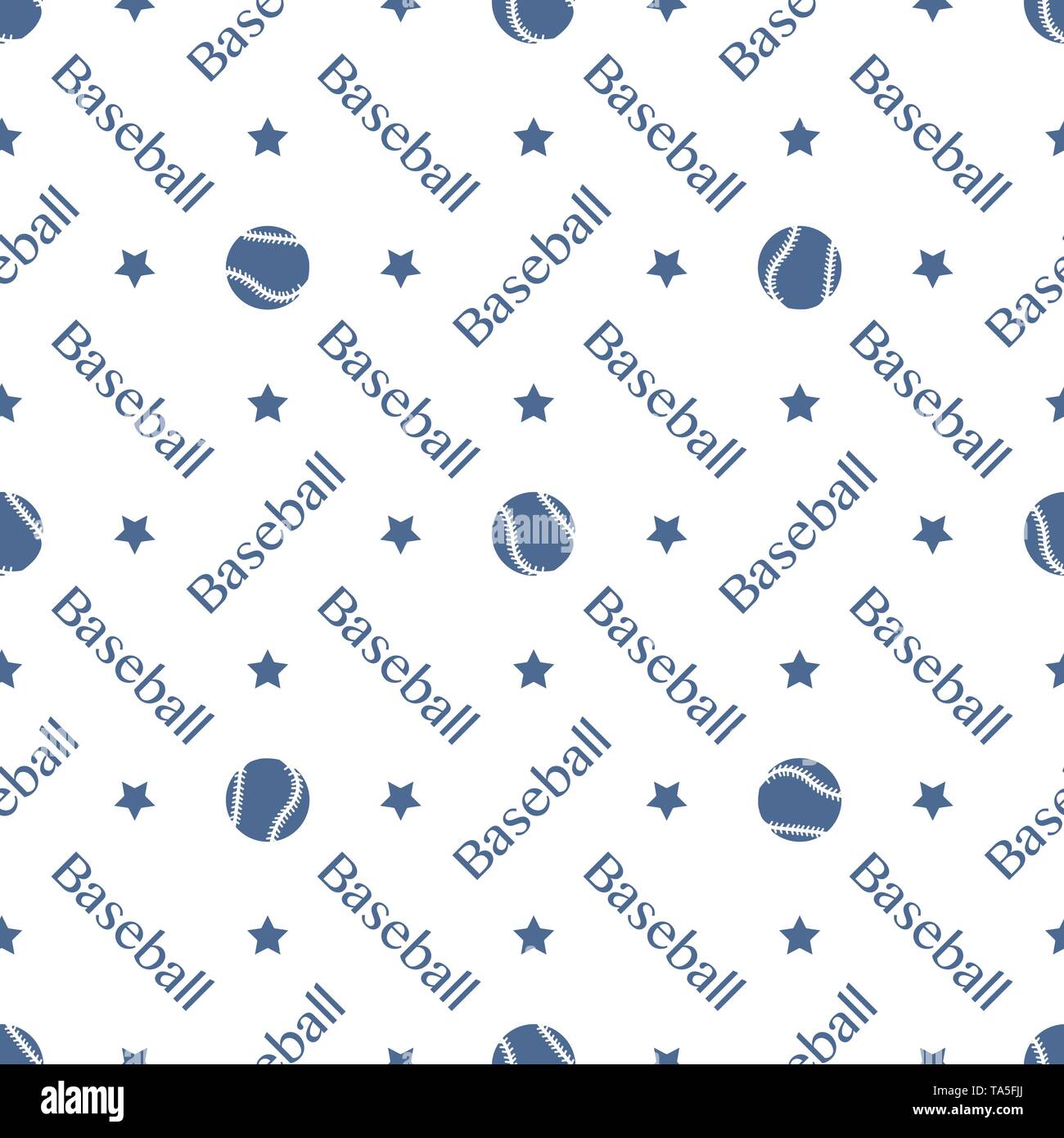 Vector seamless pattern with baseball balls and inscription baseball ...