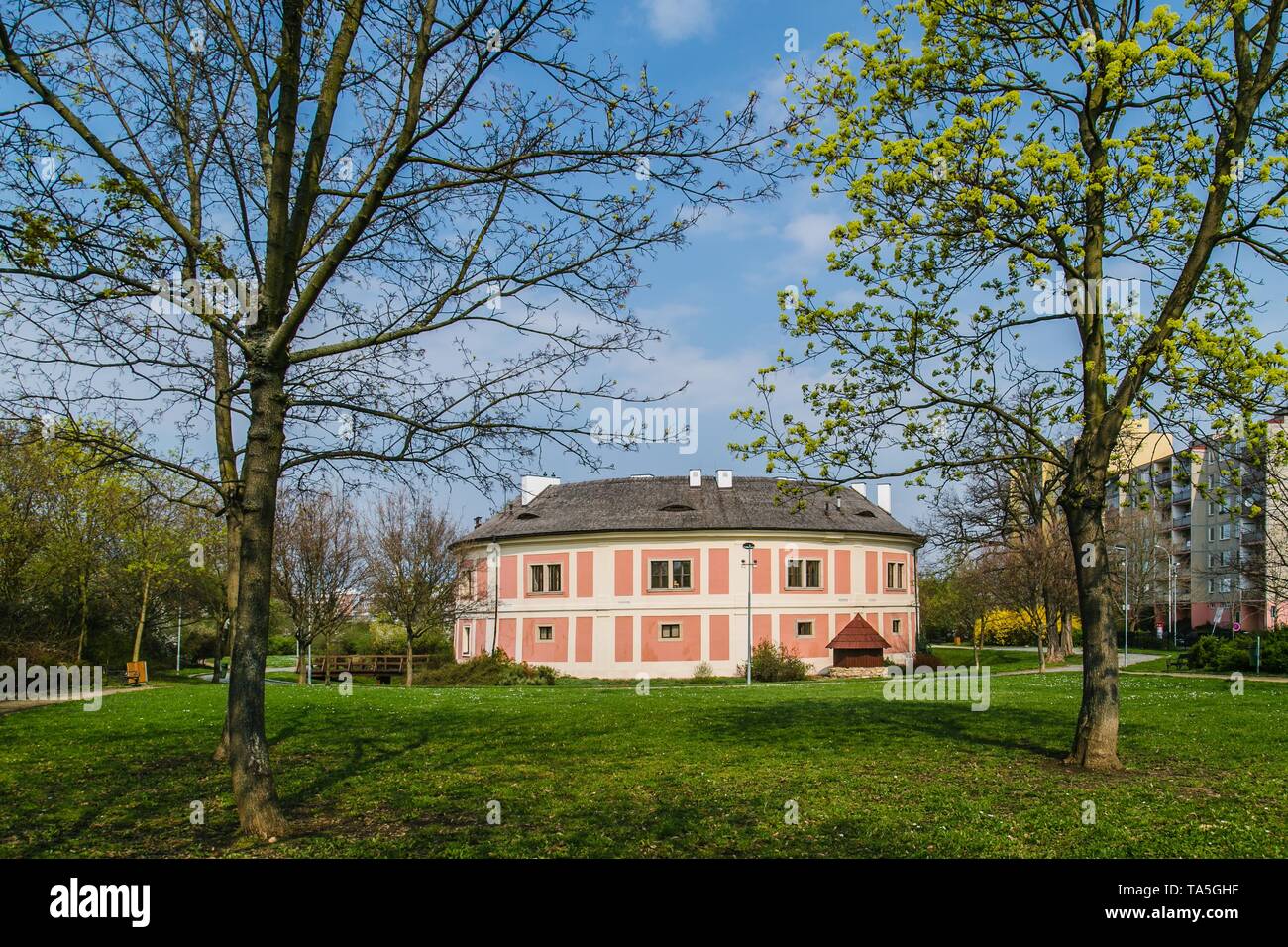 Prague, Czech Republic / Europe - April 05 2017: Chodov fortress ...