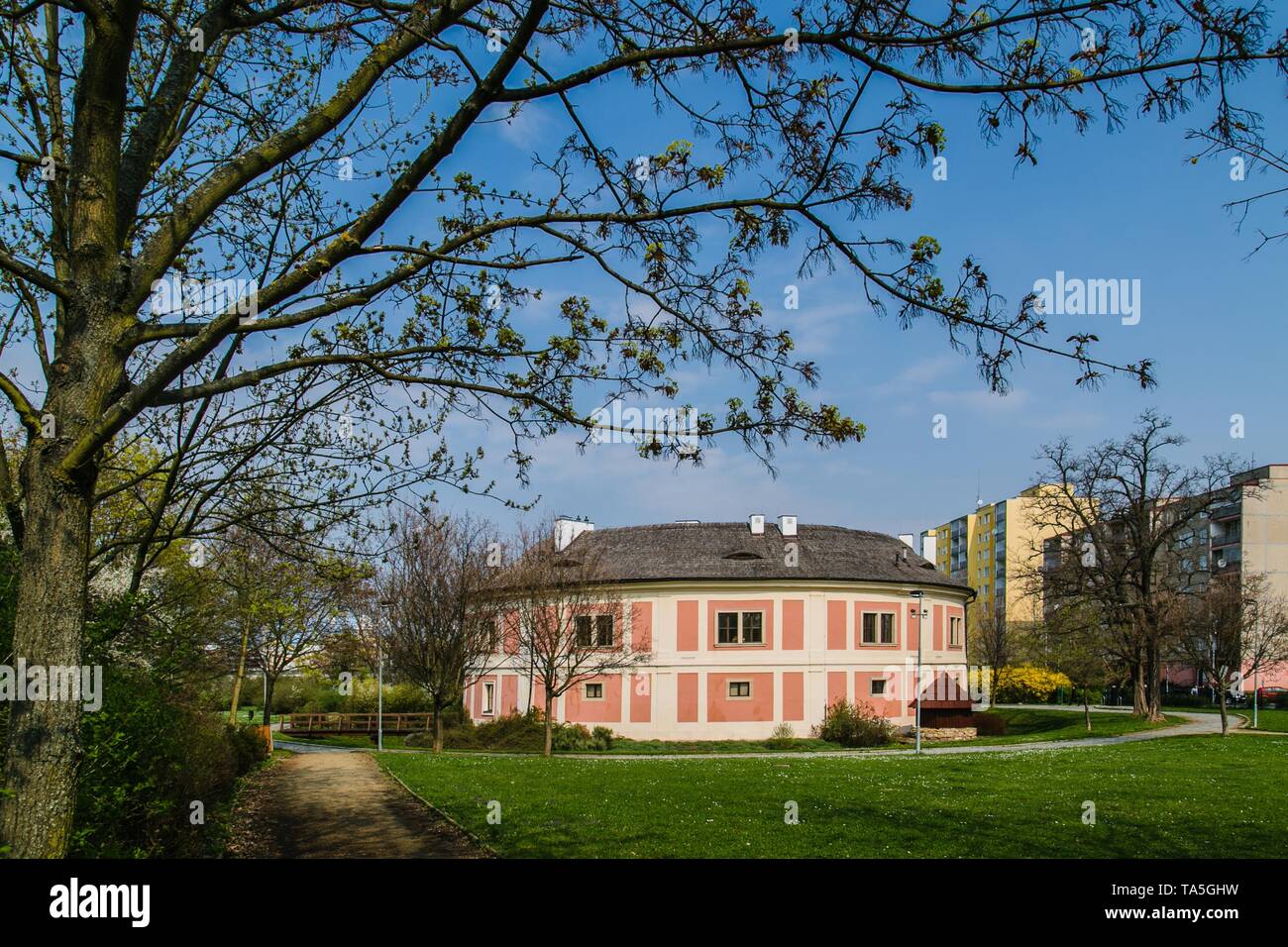 Prague, Czech Republic / Europe - April 05 2017: Chodov fortress ...