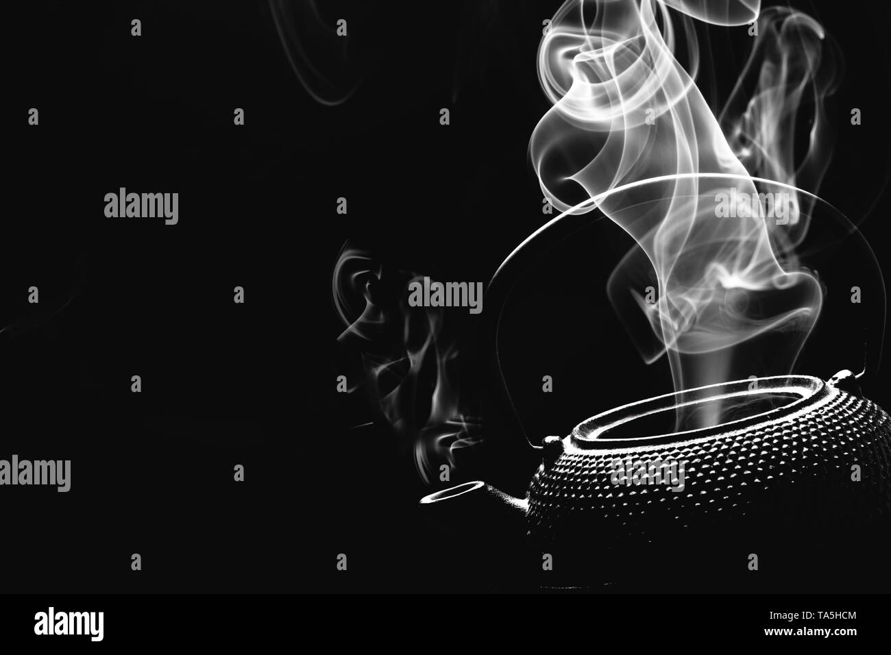 Tea cooking on hot Black and White Stock Photos & Images - Alamy