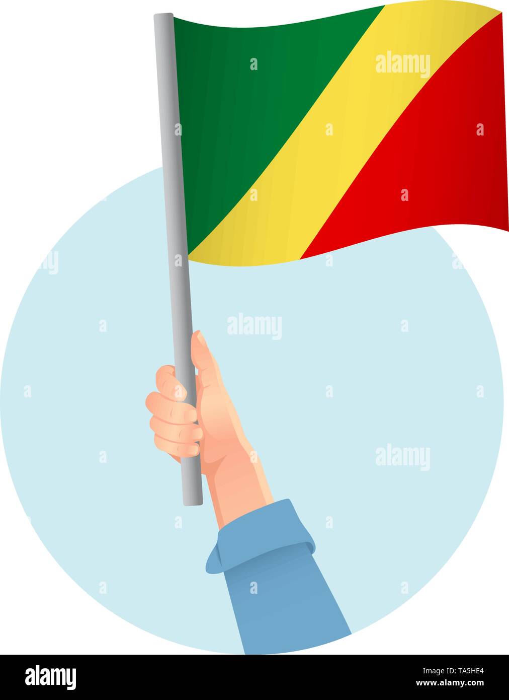 Congo flag in hand. Patriotic background. National flag of Congo vector ...