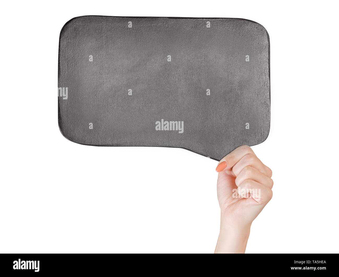 Woman hand holding black slate with "looking for a job" text on it ...