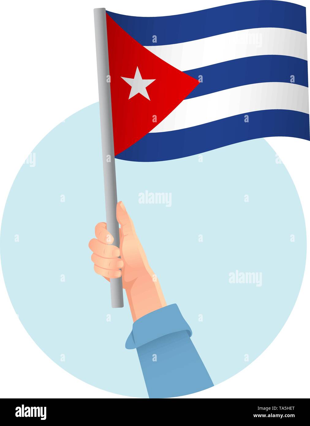 Cuba flag in hand. Patriotic background. National flag of Cuba vector ...