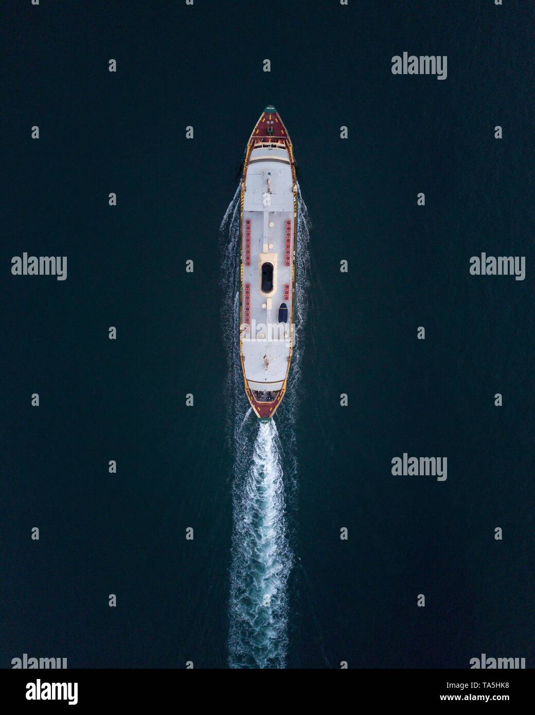 Aerial photograph of a ferry Stock Photo - Alamy