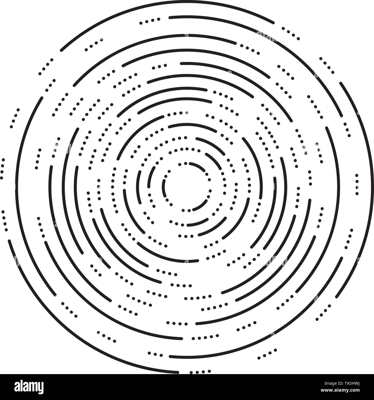 Vector Abstract Radial Background Of Concentric Ripple Circles Circular Lines Graphic Pattern