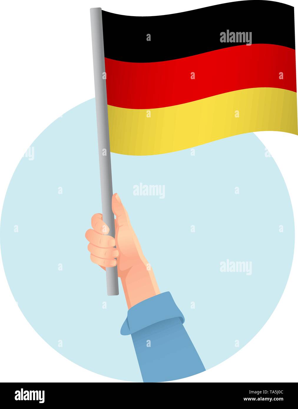Germany flag in hand. Patriotic background. National flag of Germany ...