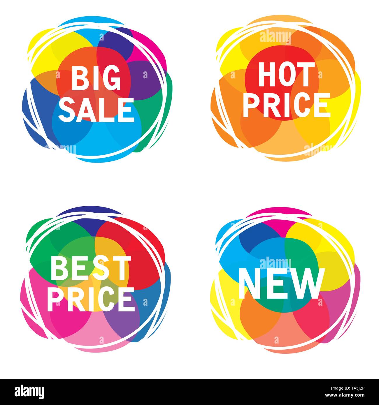 vector price tags. sale offer labels isolated on white background. text ...