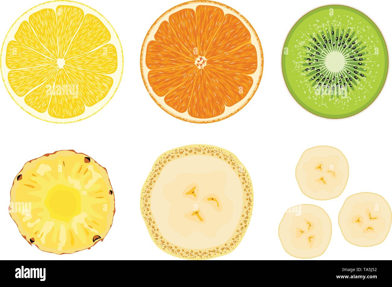 Fruit slices cut out Stock Vector Images - Alamy