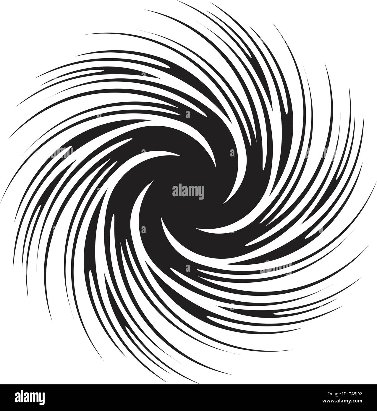 vector radial spiral burst. black star spiral explosion isolated on ...