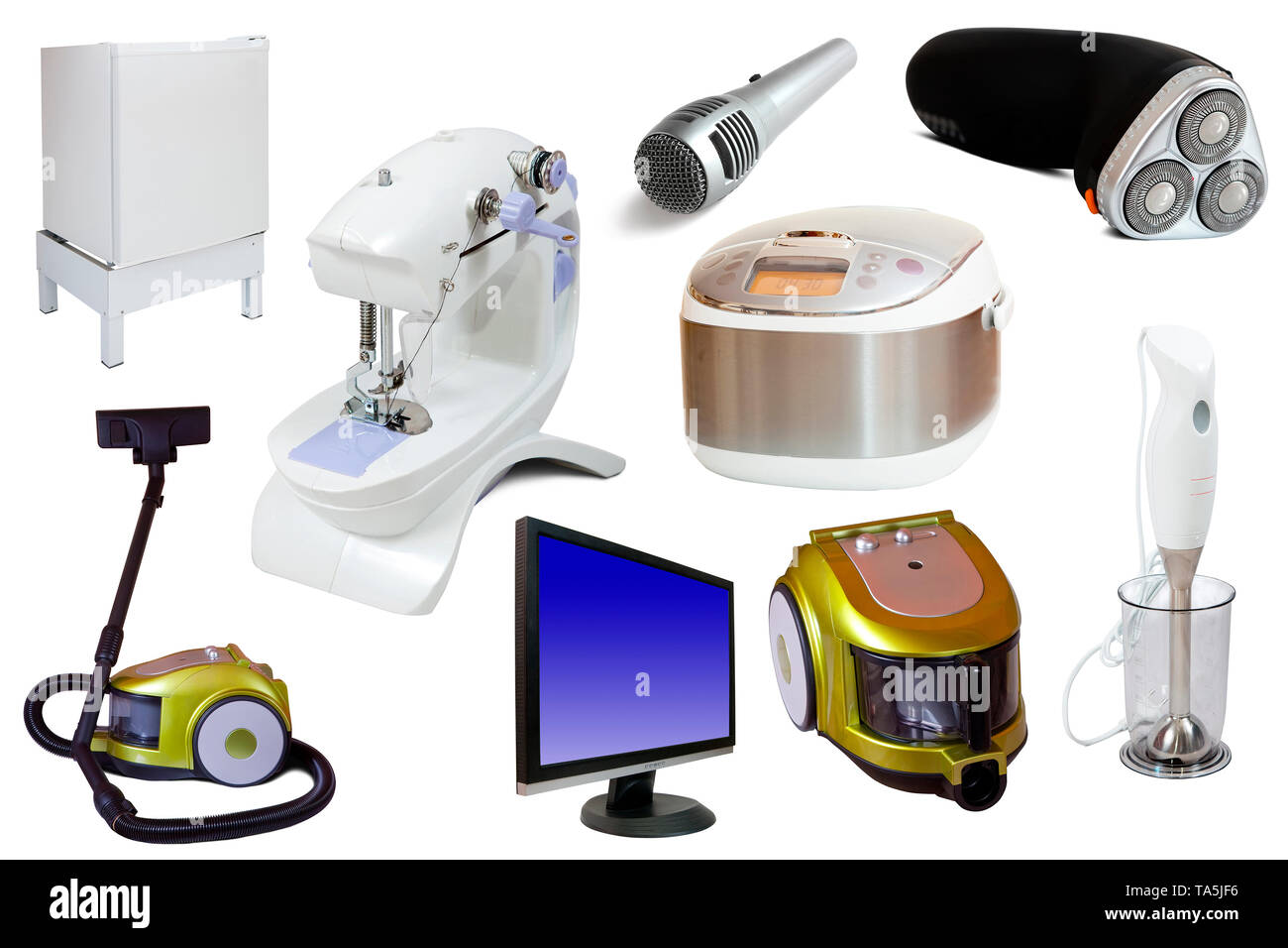 Image of assortment of household appliances isolated on white ...