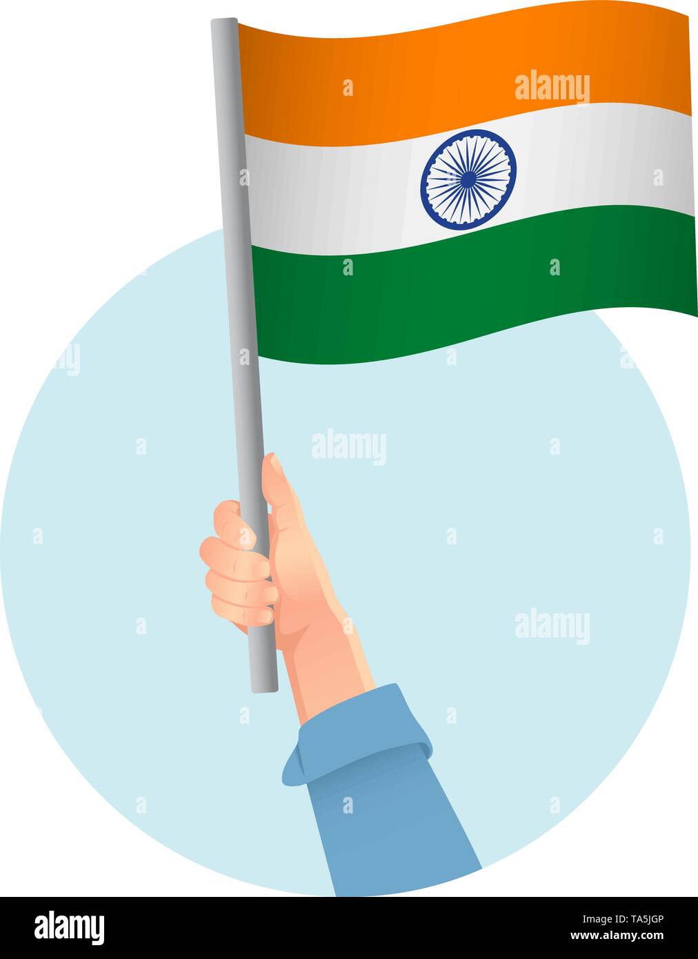 India flag in hand. Patriotic background. National flag of India vector ...