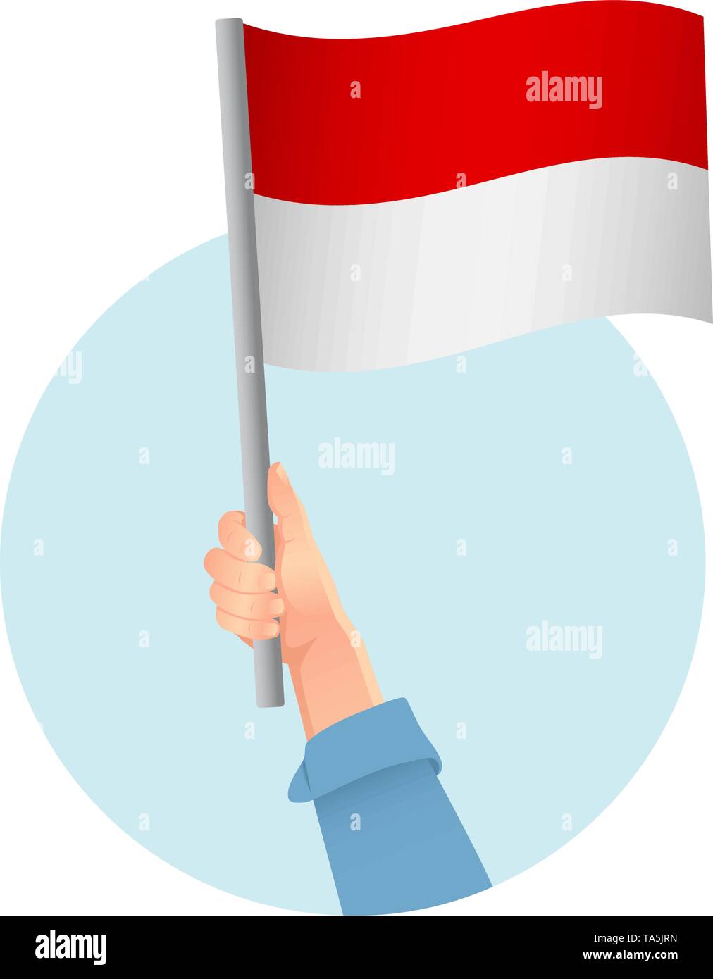 Monaco flag in hand. Patriotic background. National flag of Monaco ...