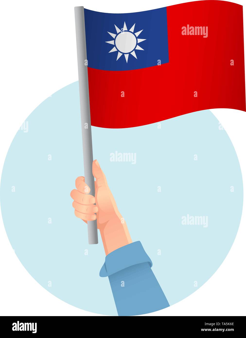 Taiwan flag in hand. Patriotic background. National flag of Taiwan ...
