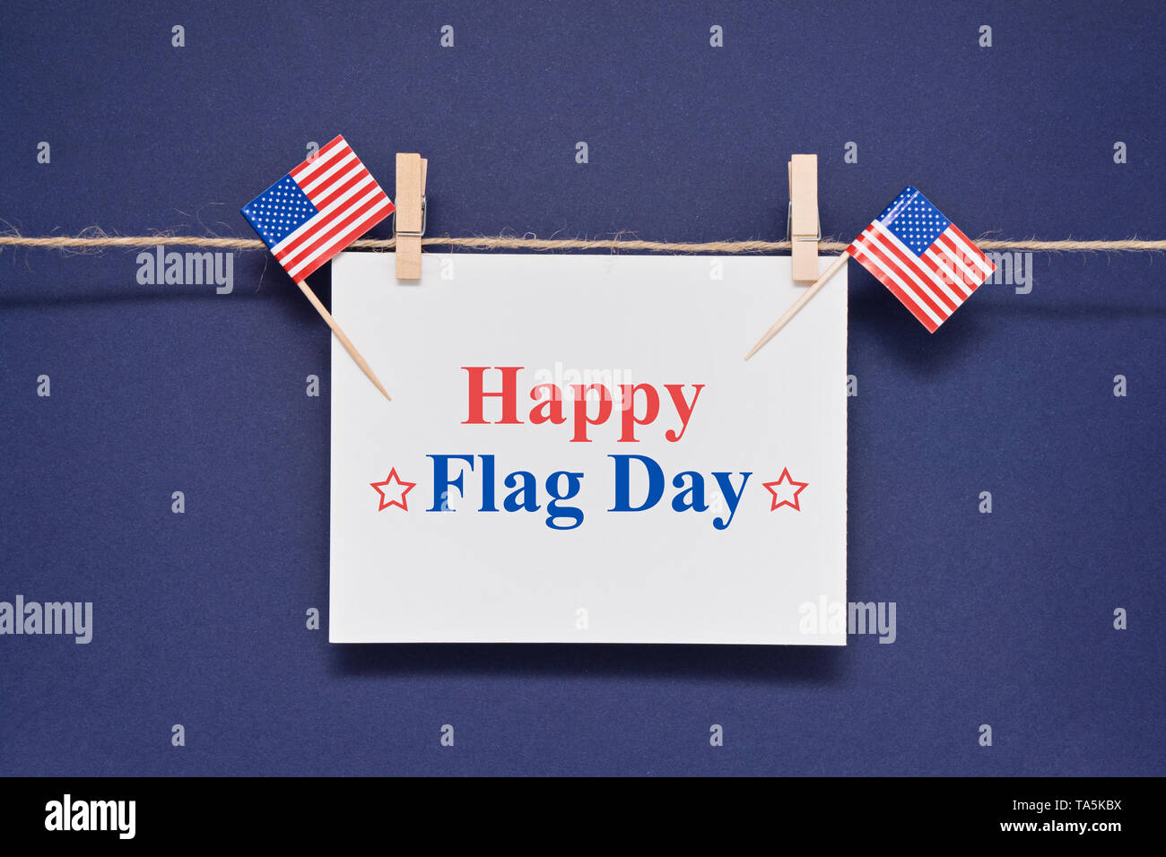 Greeting card with text Happy Flag Day for 14th June to celebrate ...
