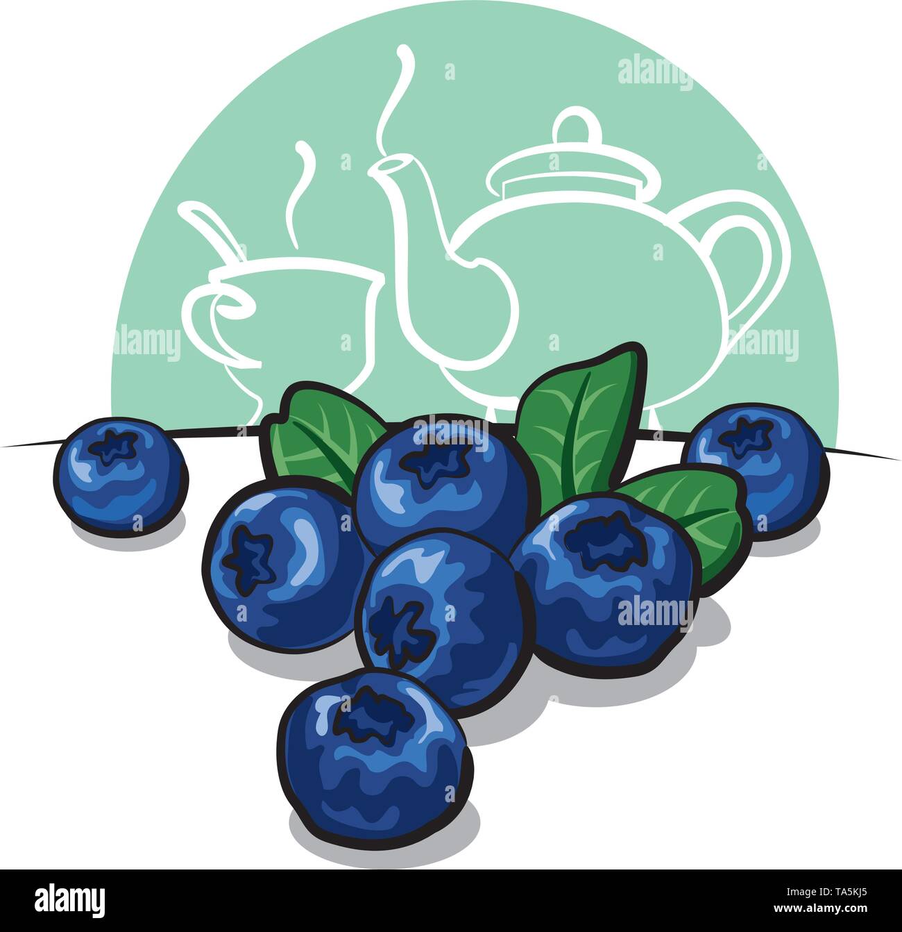 illustration of fresh blueberries Stock Vector Image & Art - Alamy