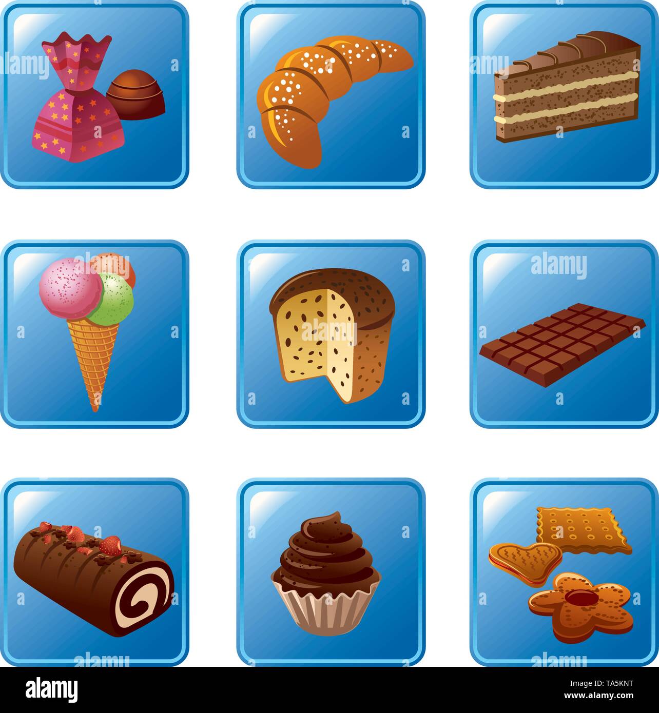 Confectionery sweets candy cupcake Stock Vector Images - Alamy