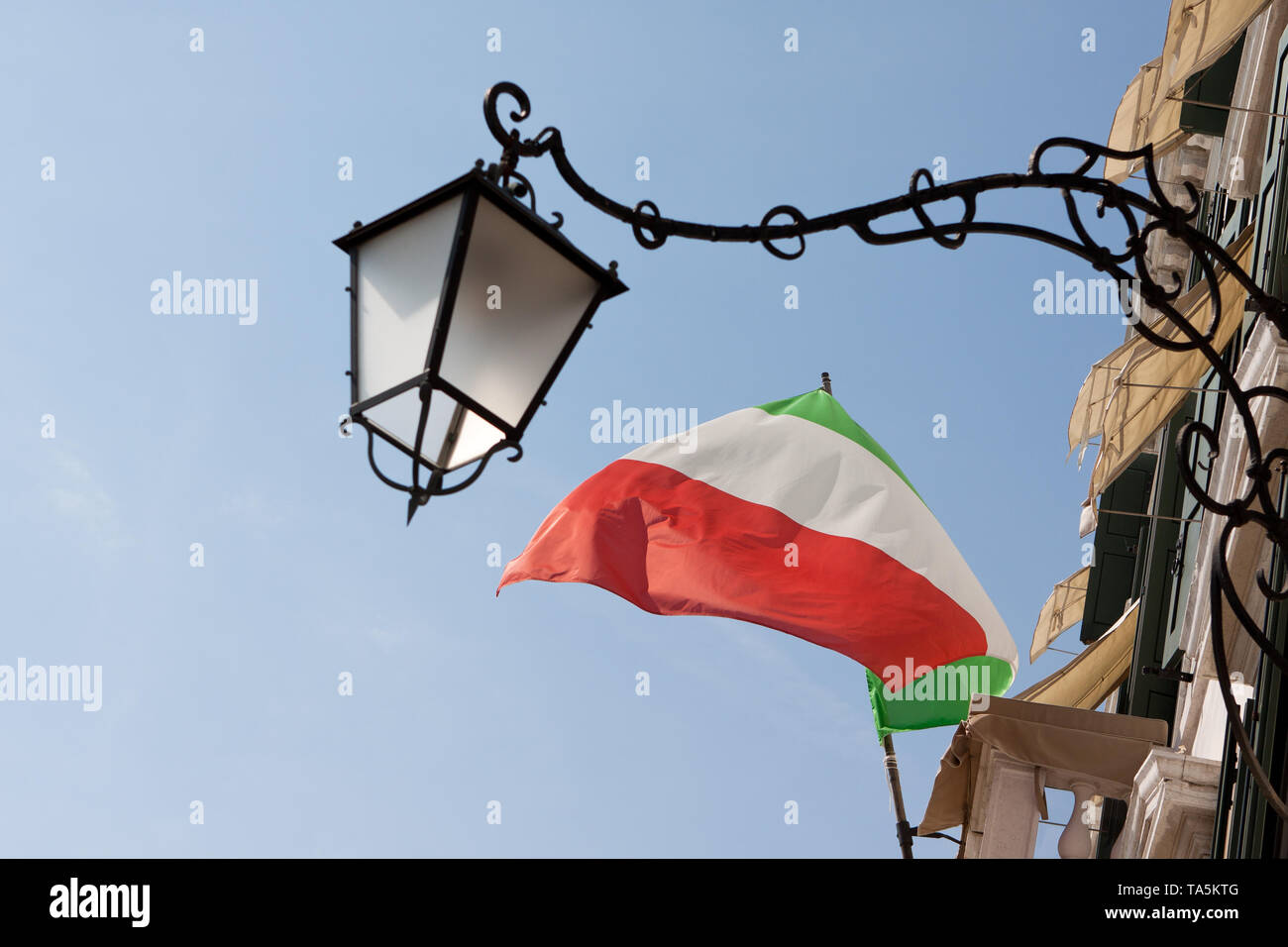 Italian flag flying in Venice, Italy Stock Photo - Alamy