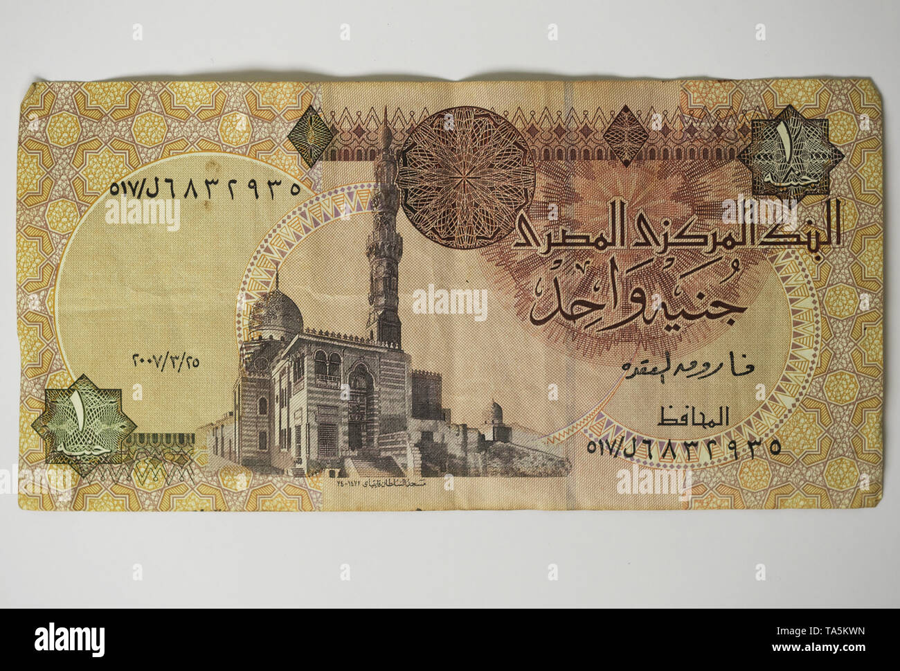The Treasury Card of the National Bank of Egypt worth one pound, second ...