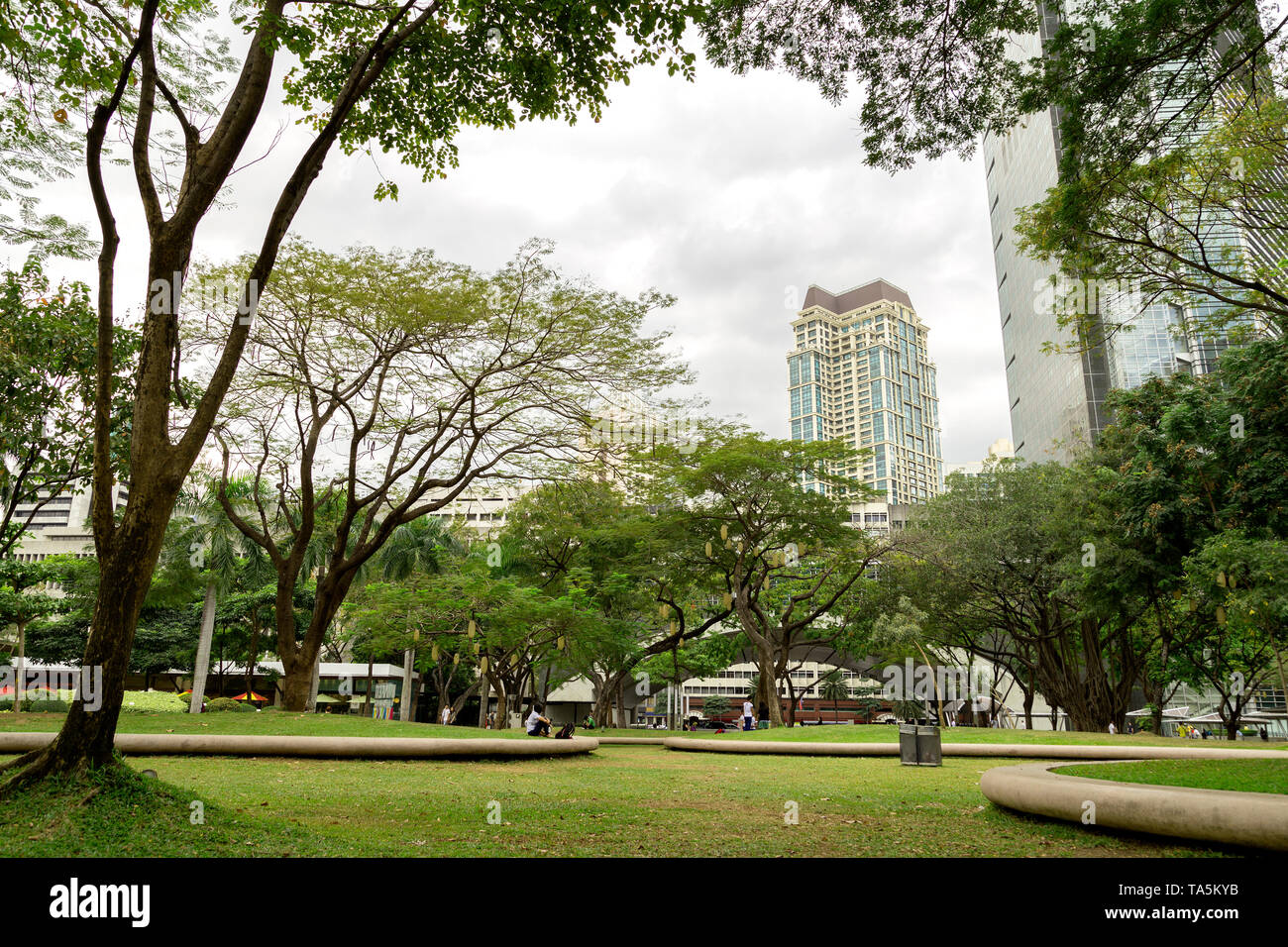 Green park in Makati, Philippiines Stock Photo - Alamy