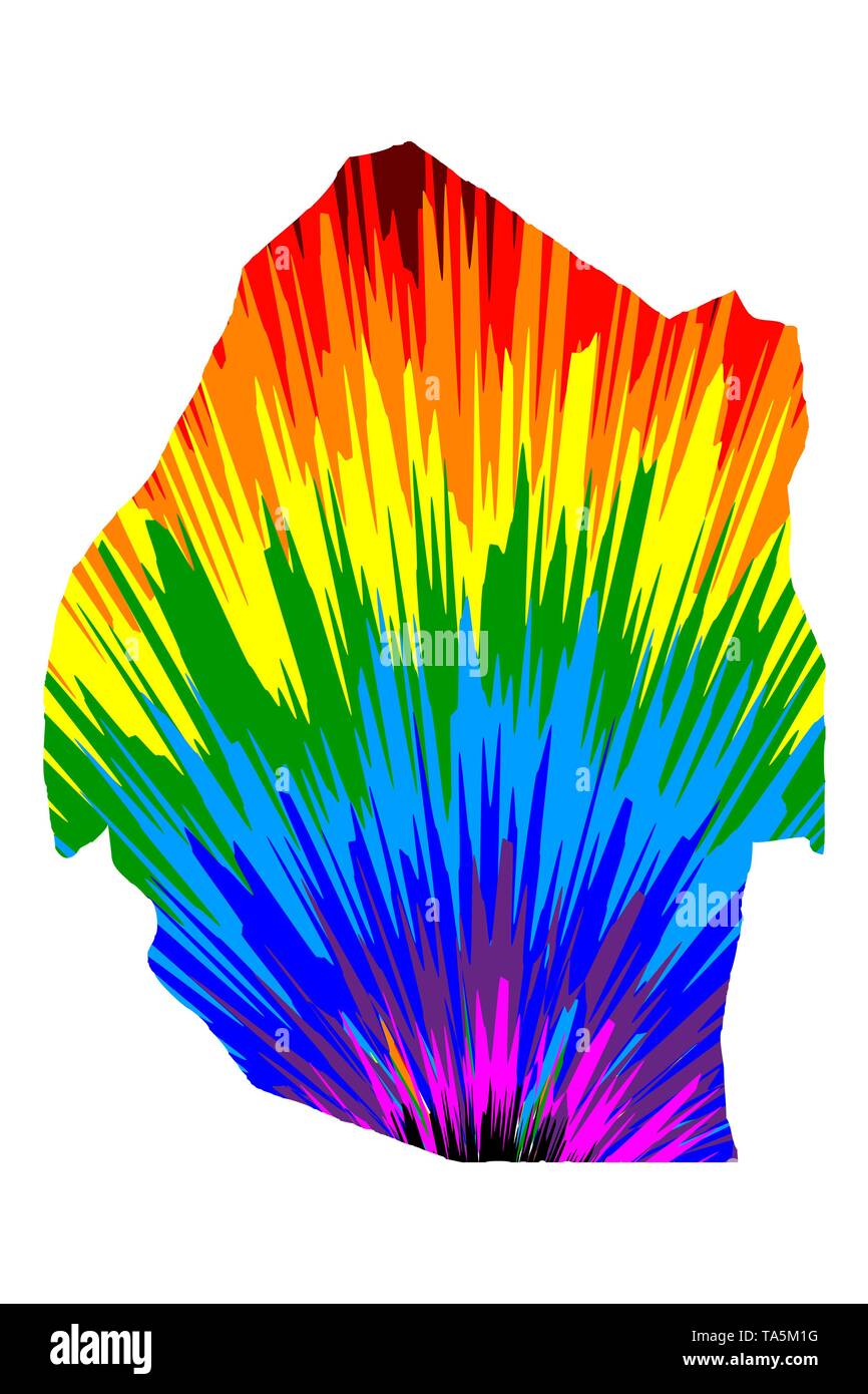 Swaziland Map Is Designed Rainbow Abstract Colorful Pattern Kingdom