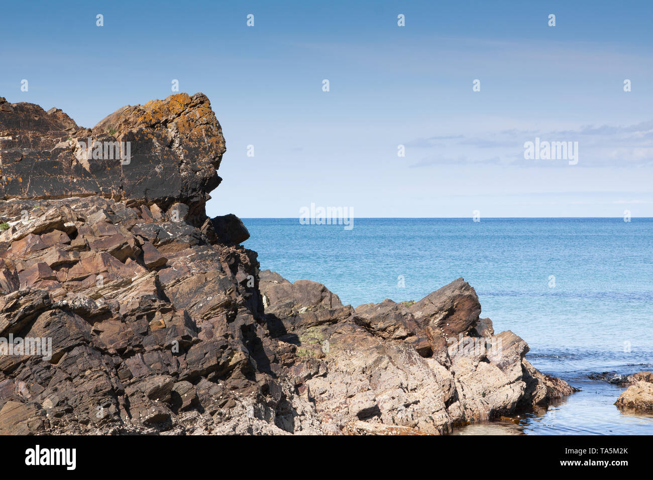Rock formation at St Ninians Isle beach in the Shetland Isles, North of ...