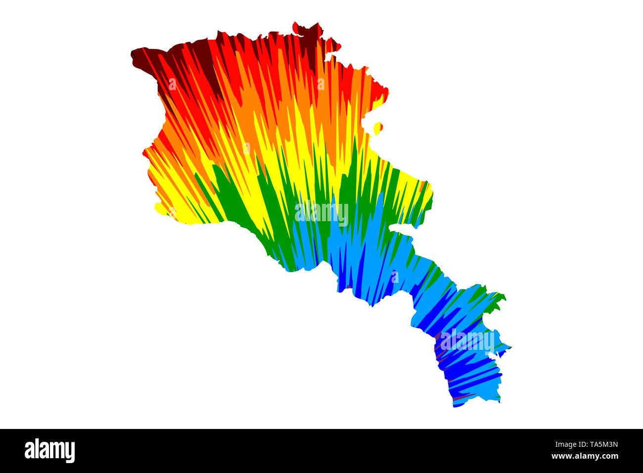 Armenia - map is designed rainbow abstract colorful pattern, Republic ...