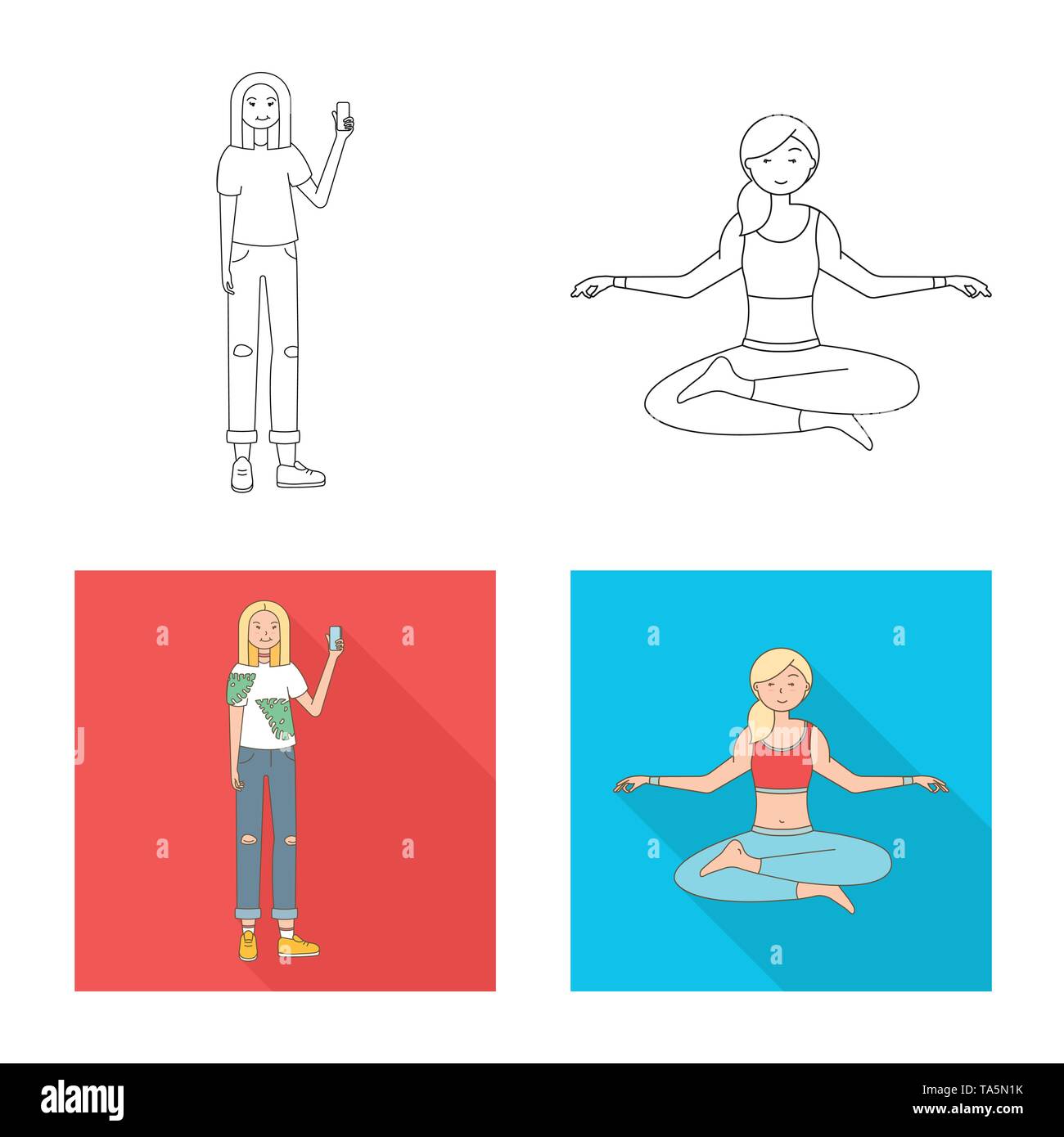 Vector design of posture and mood symbol. Collection of posture and ...