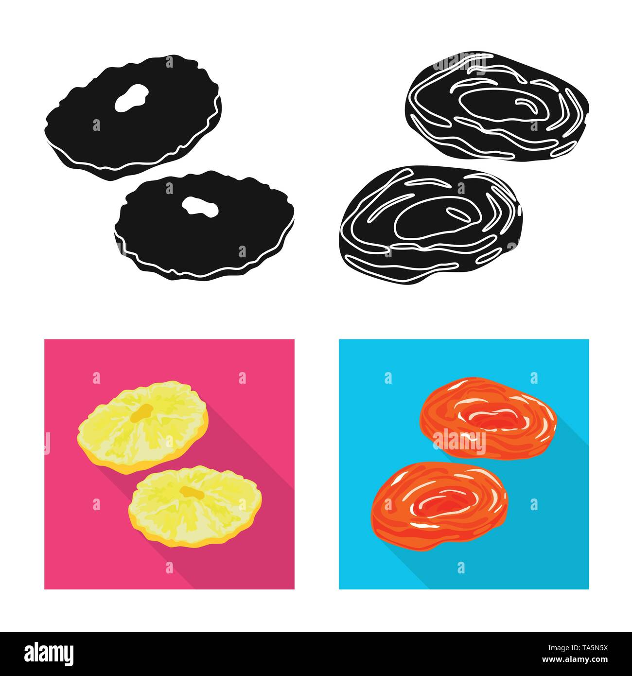 Vector illustration of food and raw sign. Set of food and nature stock ...