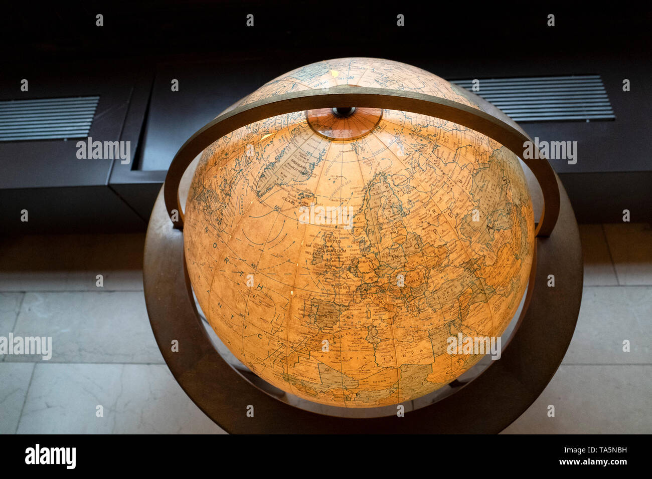 Old Earth globe detail close up Stock Photo - Alamy