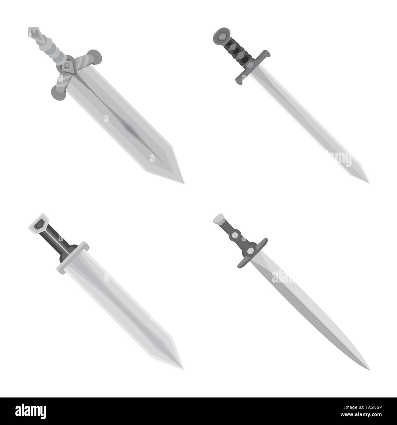 Vector design of sharp and blade sign. Collection of sharp and dagger ...