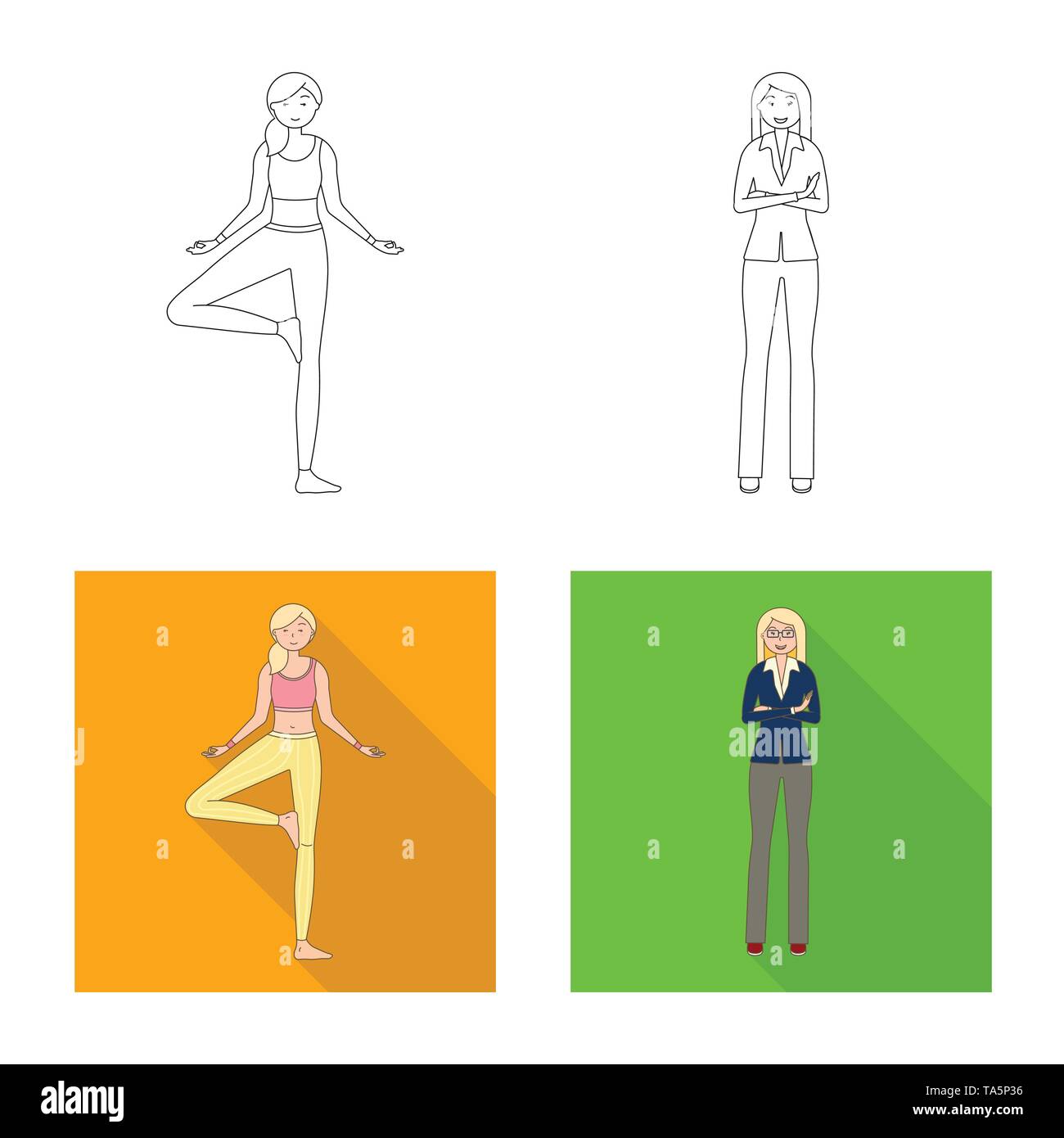 Vector design of posture and mood symbol. Collection of posture and ...