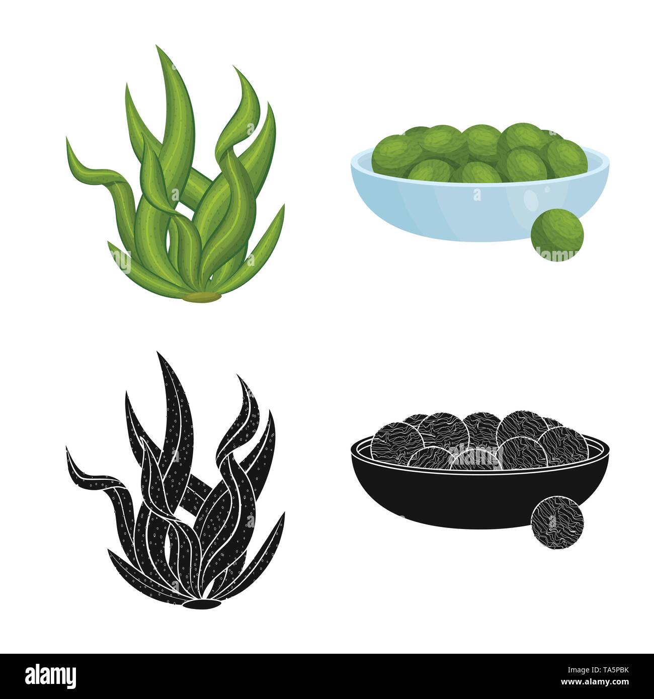 Vector illustration of protein and sea symbol. Collection of protein ...
