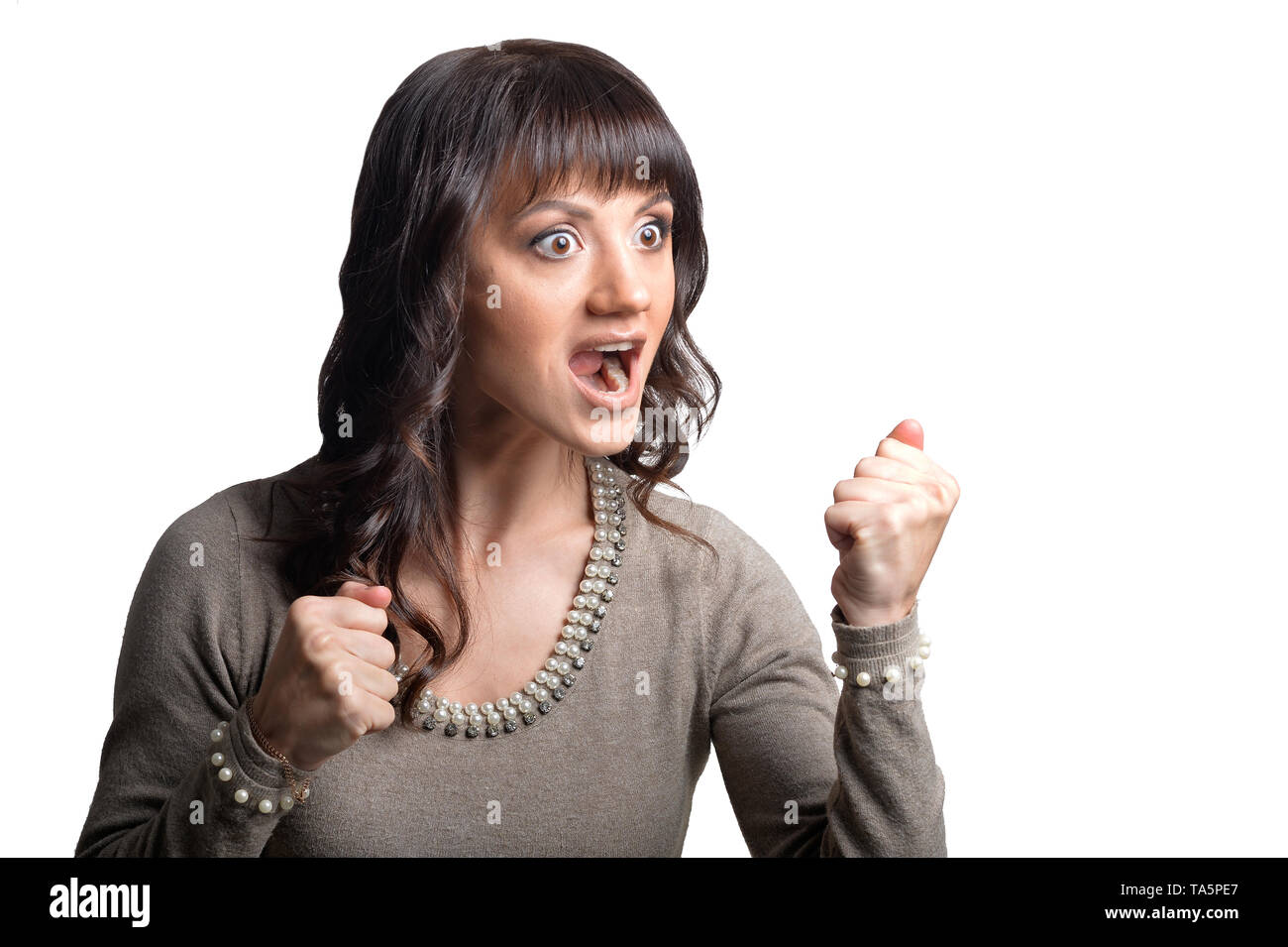 Angry brunette female hi-res stock photography and images - Alamy