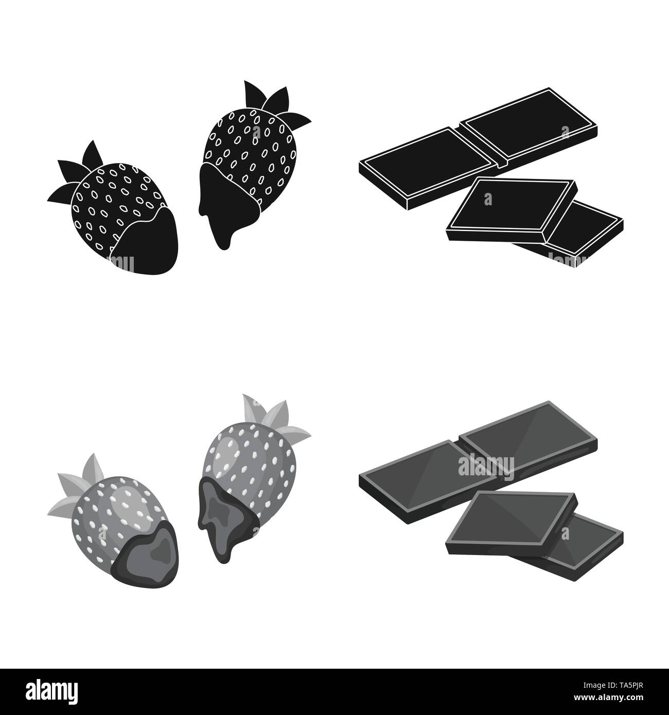 Vector illustration of food and yummy icon. Set of food and brown ...
