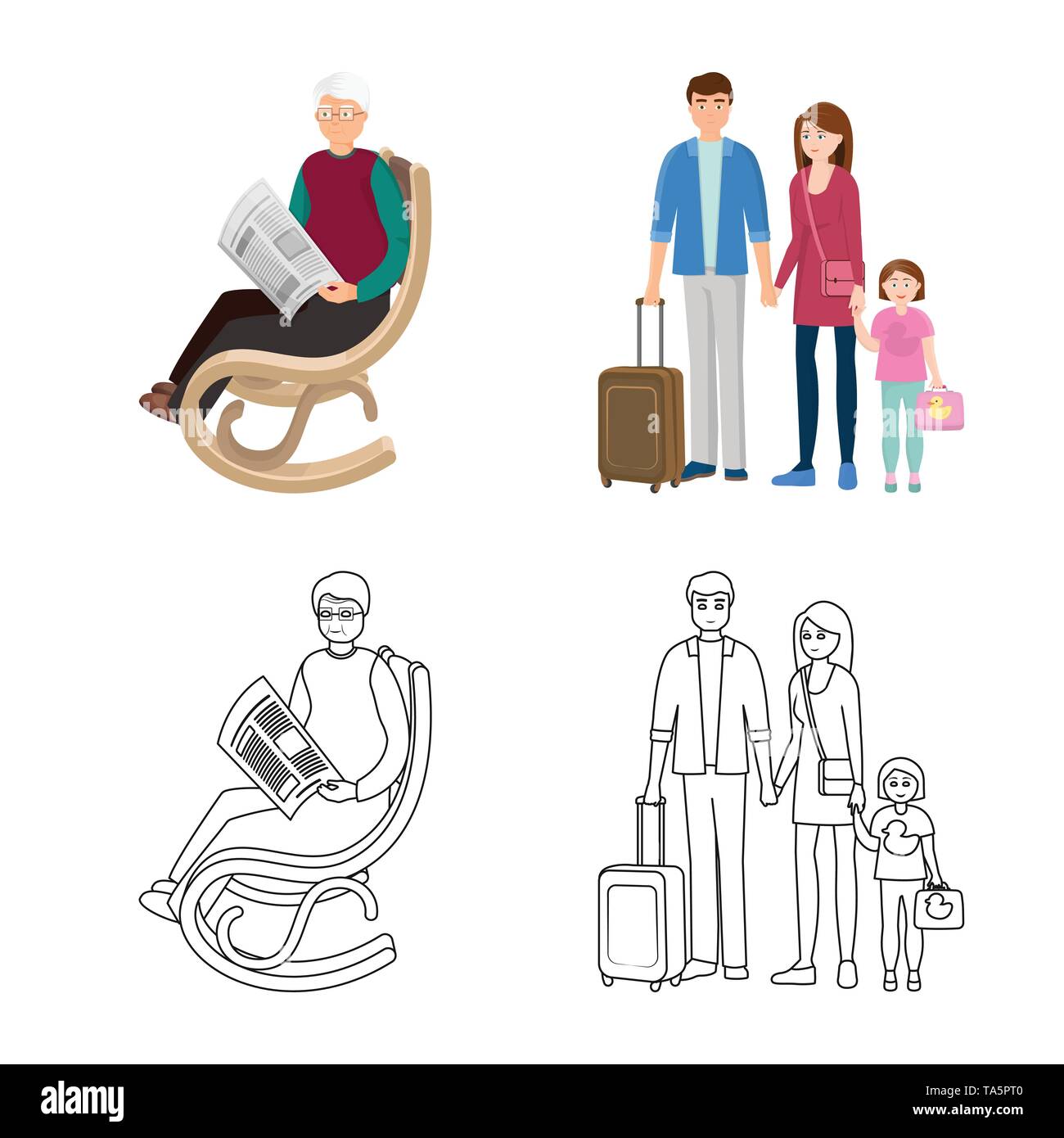 Vector design of character and avatar symbol. Collection of character ...