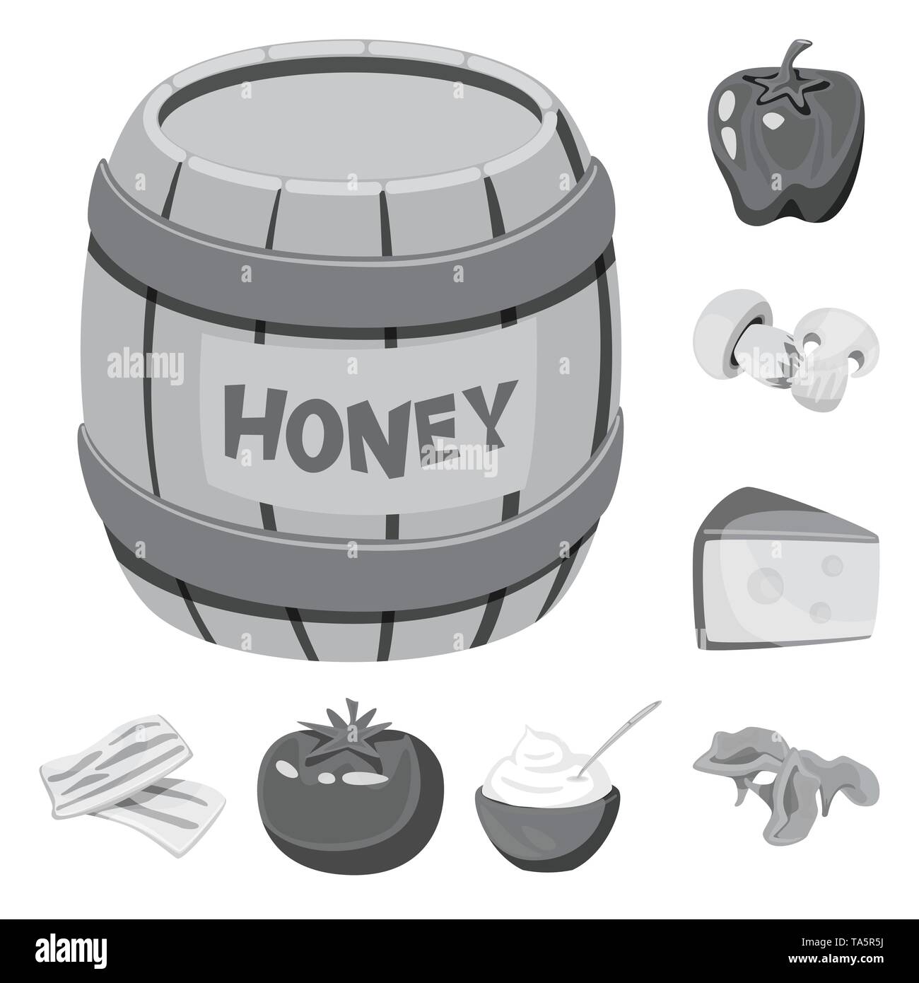 Vector illustration of spices and aroma logo. Collection of spices and ...