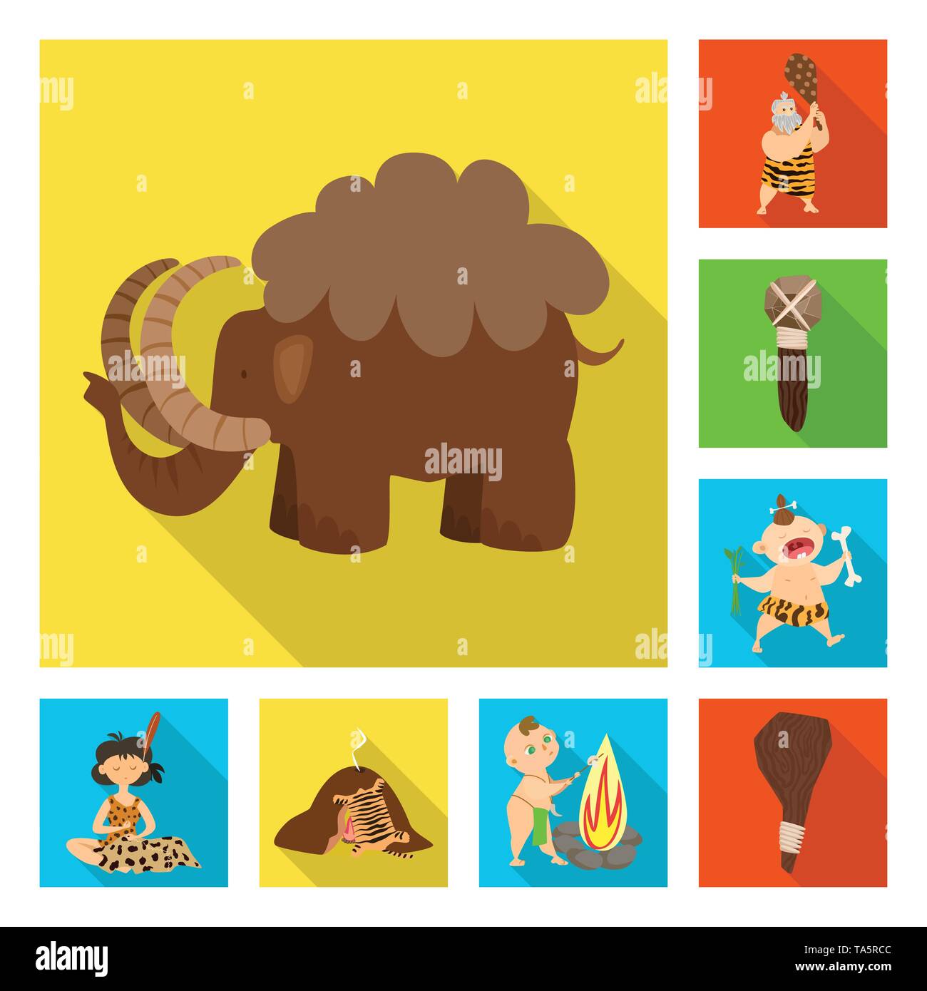 Vector illustration of evolution and prehistory sign. Set of evolution ...