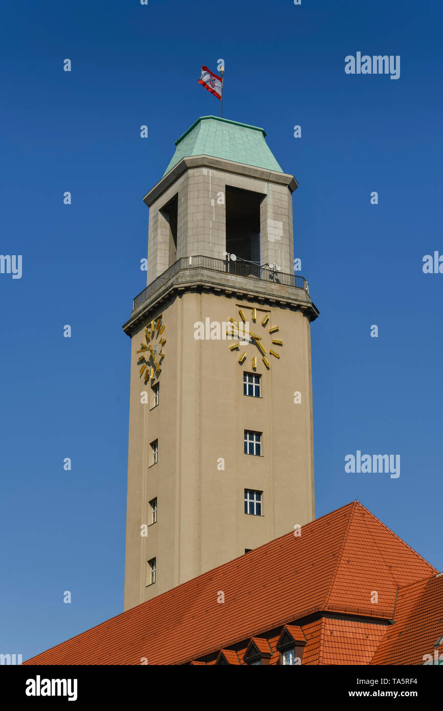City hall Spandau, city hall tower, Carl apron street, Spandau, Berlin ...